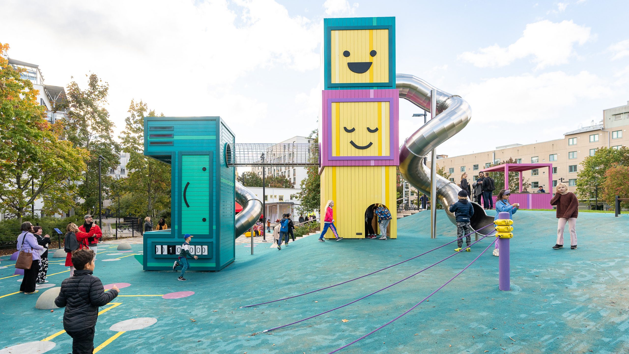 Computer-themed playground in Ruoholahti - Design Helsinki